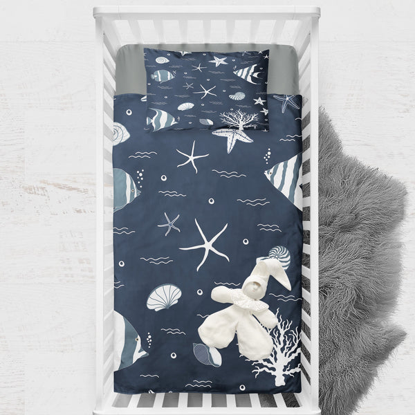 Blue Ocean Cot Bedding Set - Australian Coastal Passion – 🇦🇺 Australian ...